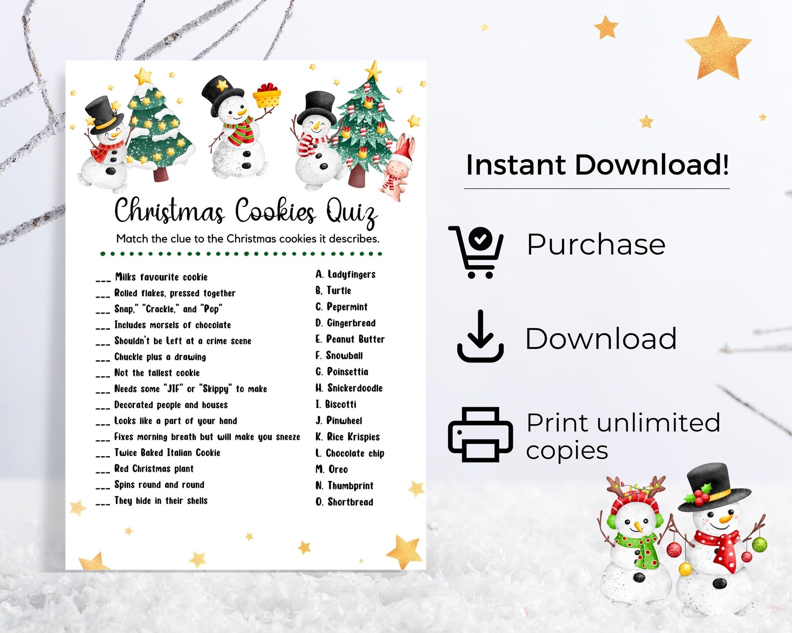 Christmas Cookie Quiz, Cookie Quiz, Christmas Party Game, Family ...