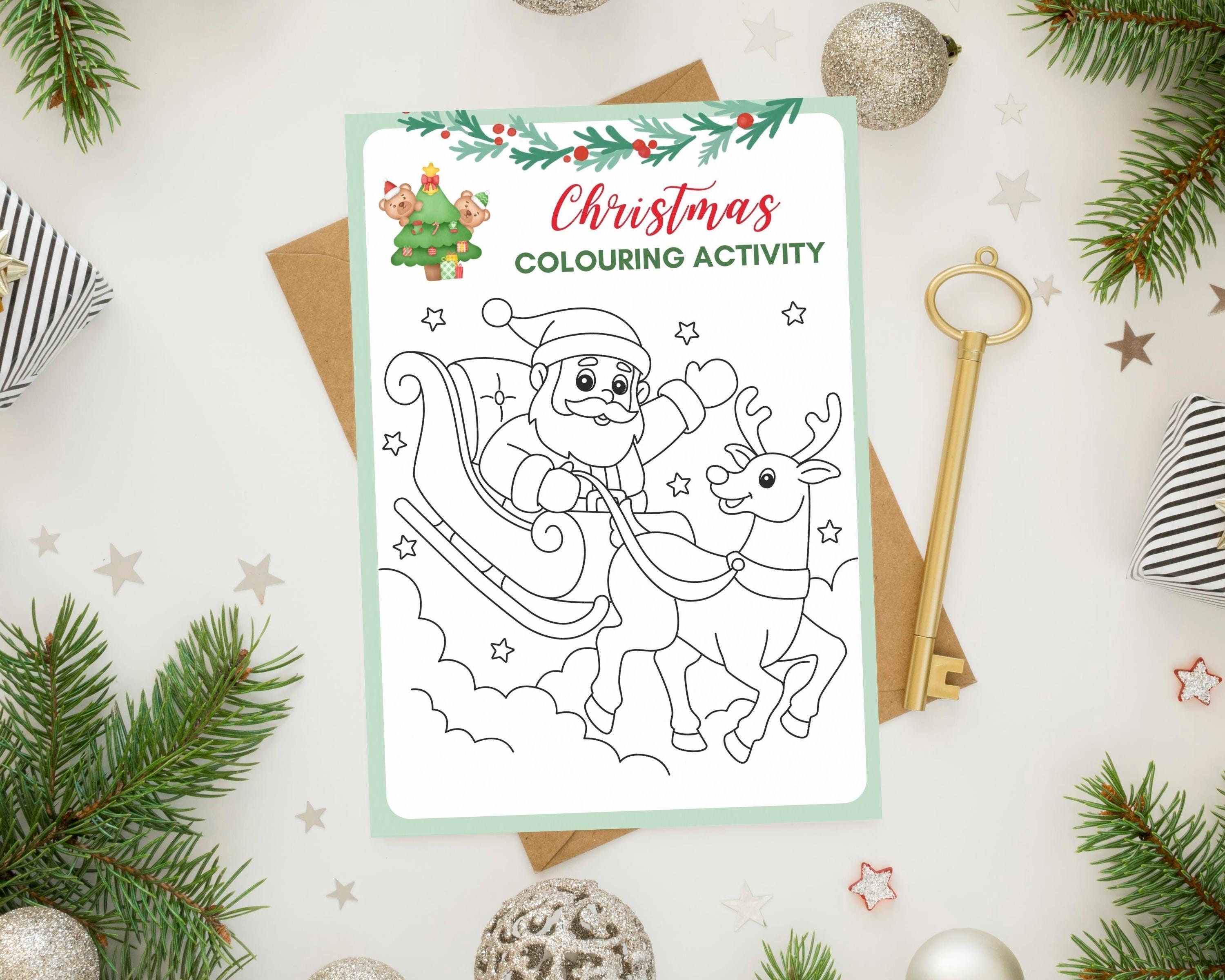 Christmas Colouring Page Santa Colouring Christmas - Etsy UK