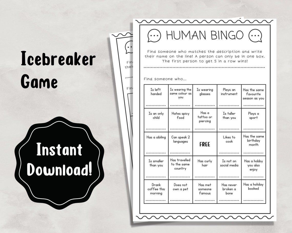 Human Bingo Game, Coworker Bingo, Find Someone Who, Human Resources ...