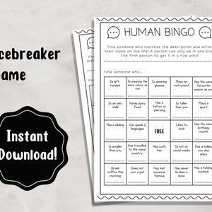 Human Bingo Game, Coworker Bingo, Find Someone Who, Human Resources ...