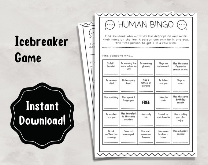 Human Bingo Game, Coworker Bingo, Find Someone Who, Human Resources ...