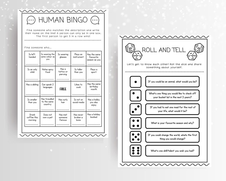 Icebreakers Games Bundle Team Building Games, Human Bingo, Adult Party ...