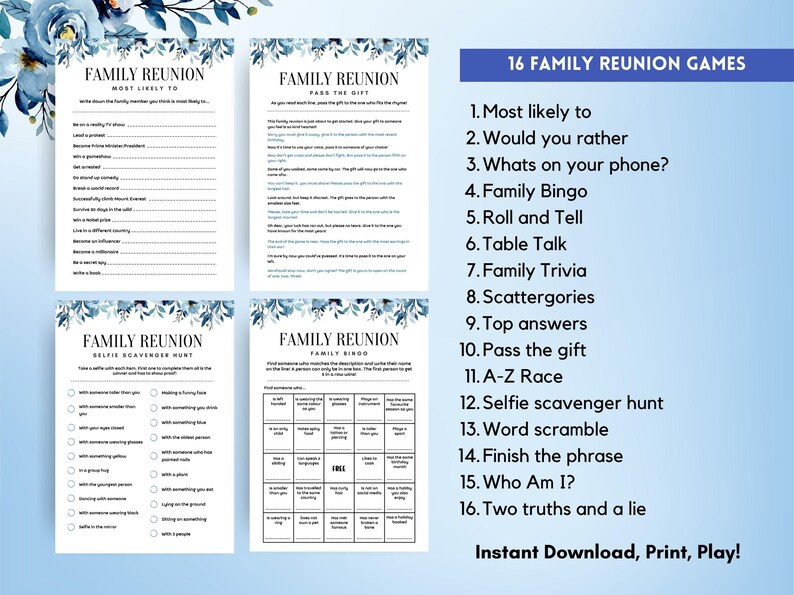 Family Reunion Game Bundle, Family Reunion Ideas, Family Reunion Games ...
