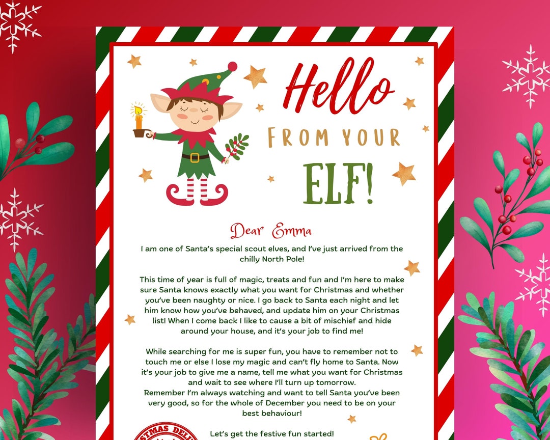 Buy Editable Elf Arrival Letter, Elf Letter, Elf Activities, Naughty or ...