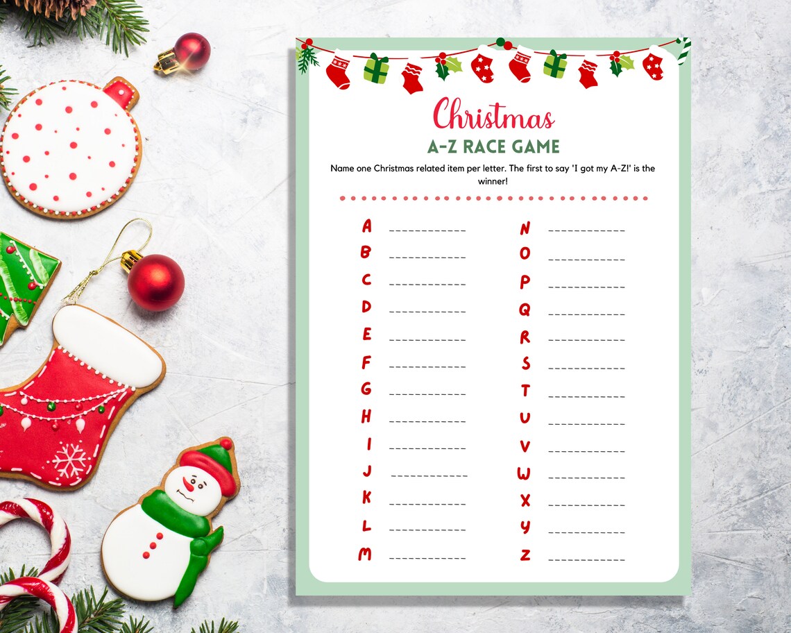 Christmas A to Z Game Christmas Activities, Christmas Party Game ...