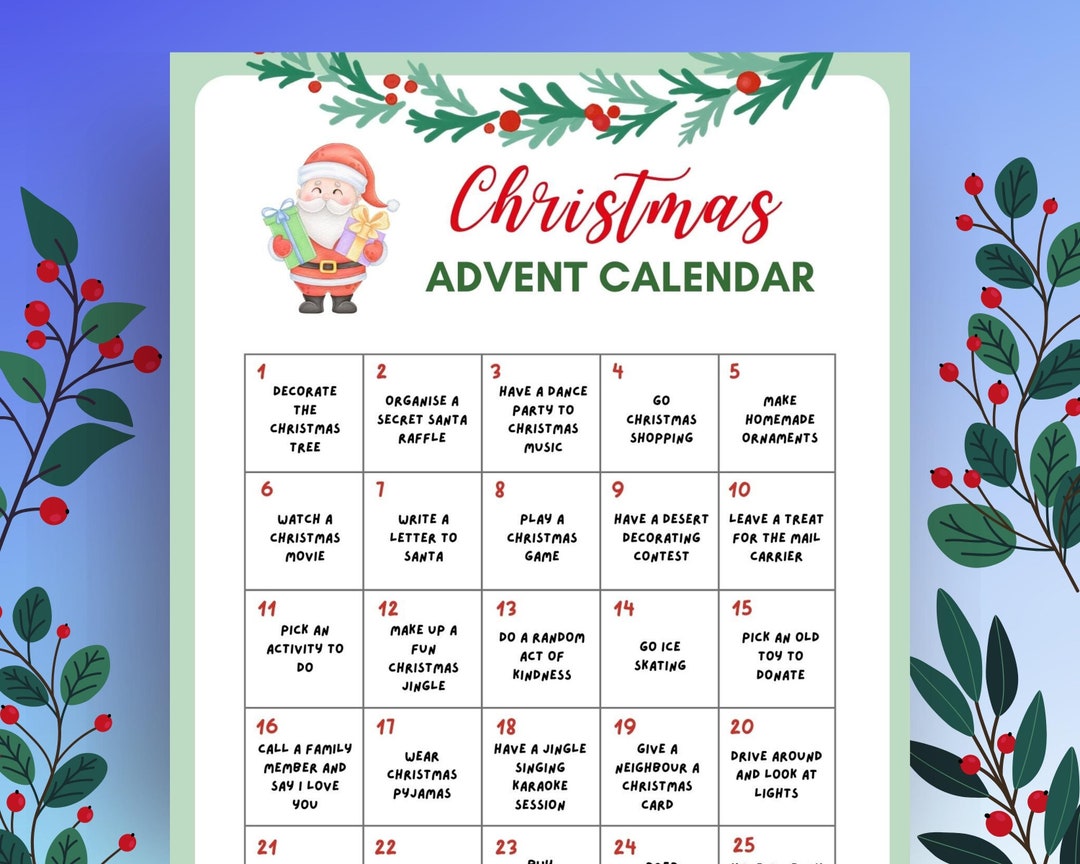 Advent Calendar, Christmas Bingo, Family Calendar, Christmas Activities ...