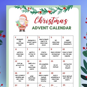 Advent Calendar, Christmas Bingo, Family Calendar, Christmas Activities ...
