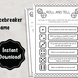Roll and Tell Game Dicebreaker, Dice Game, Preschool Worksheets, Dinner ...