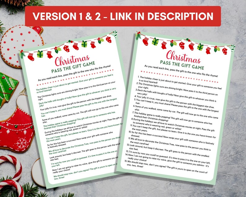 Pass the Gift Game for Christmas, Christmas Gift Exchange, Pass the ...