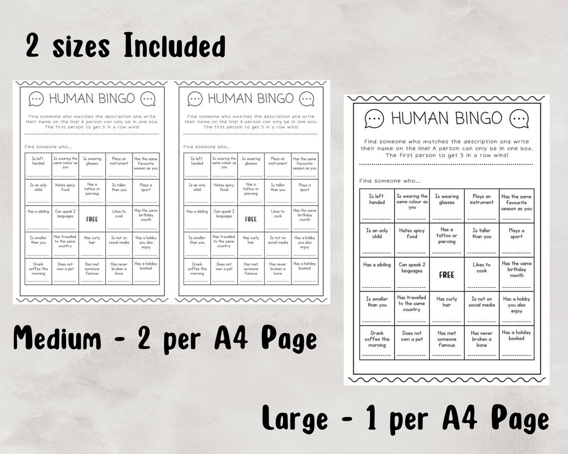Human Bingo Game, Coworker Bingo, Find Someone Who, Human Resources ...