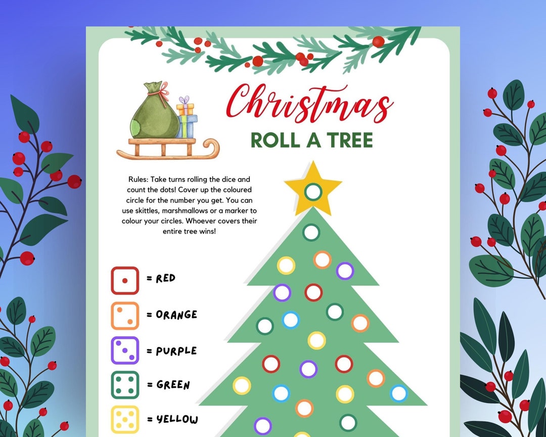 Christmas Roll a Tree Dice Game Christmas Family Game Holiday Party ...