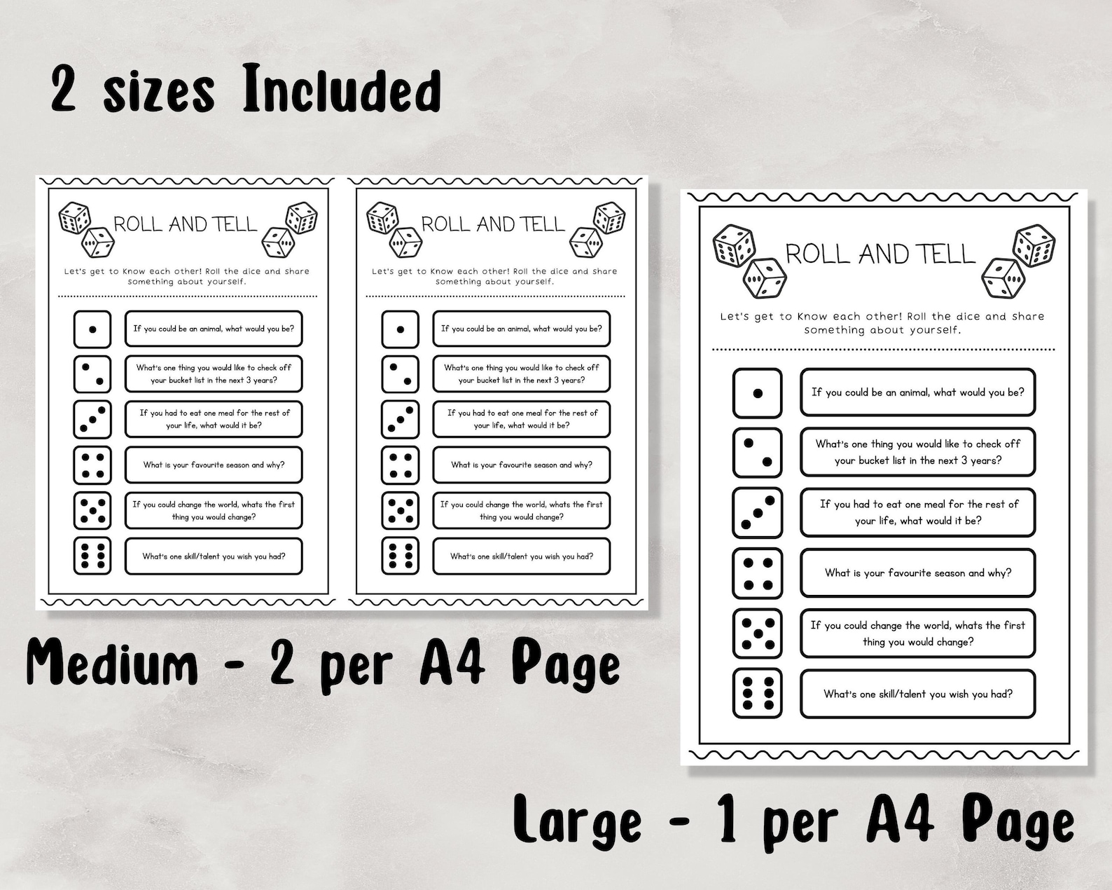 Roll and Tell Game Dicebreaker, Dice Game, Preschool Worksheets, Dinner ...