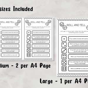 Roll and Tell Game Dicebreaker, Dice Game, Preschool Worksheets, Dinner ...