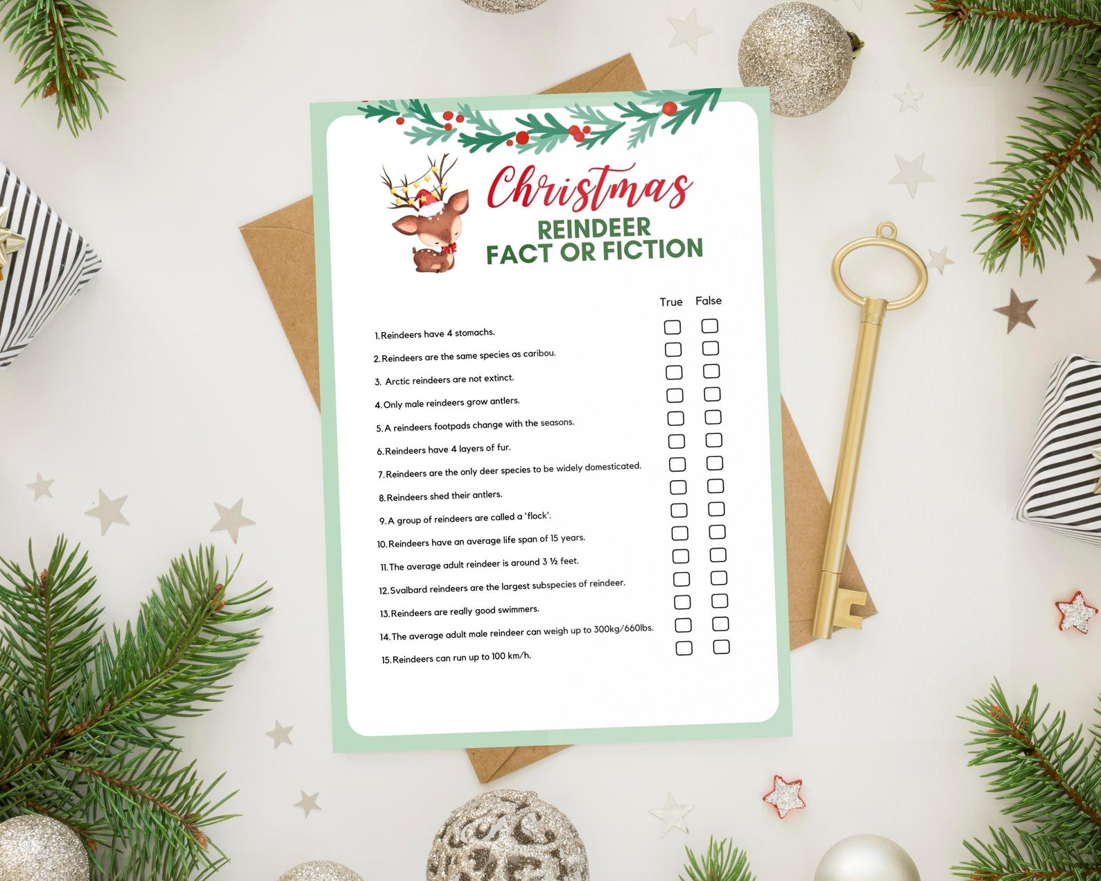 Christmas True or False Quiz, Fact or Fiction, Christmas Family Game ...