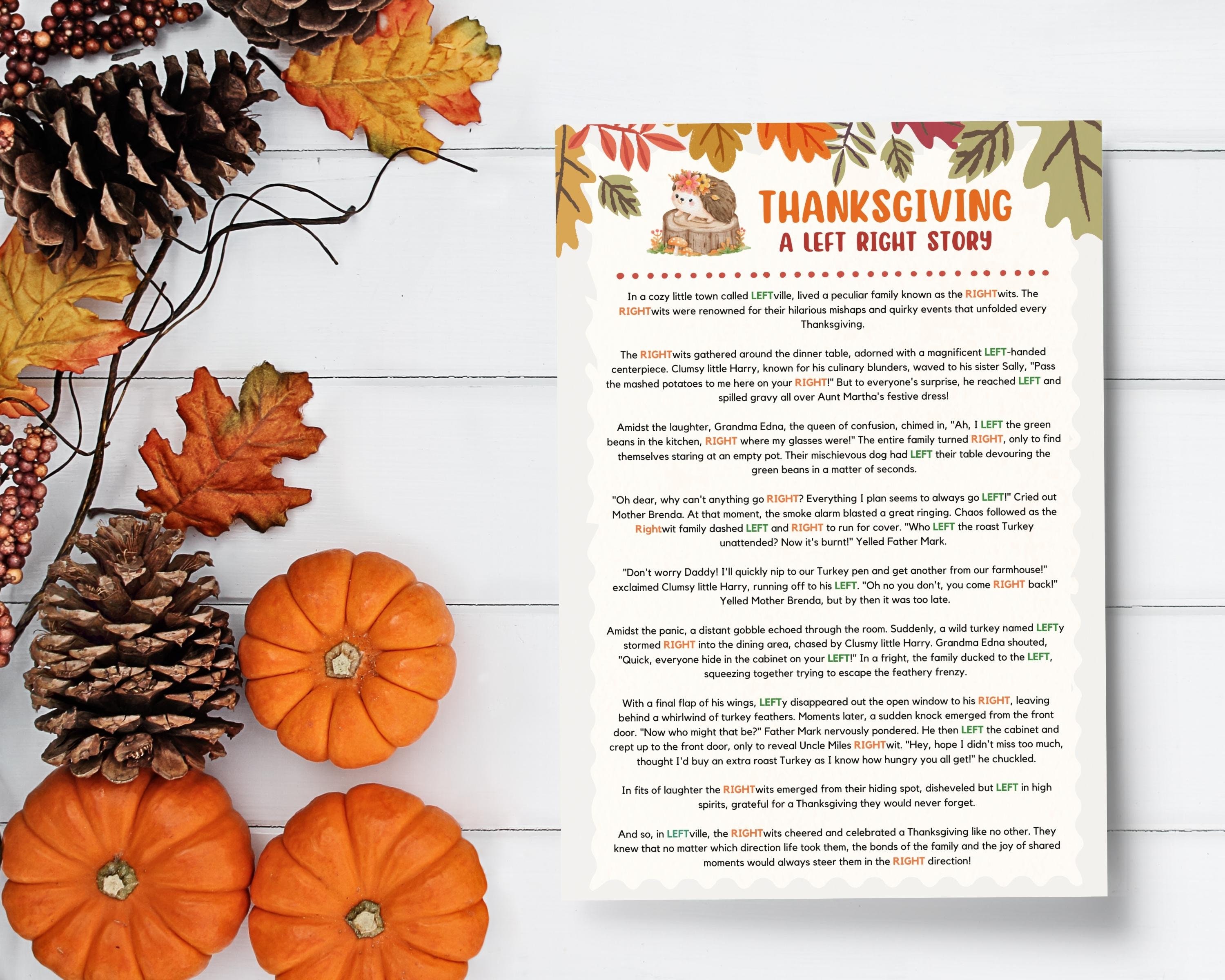 Left Right Thanksgiving Game, Friendsgiving Game, Pass the Parcel, Pass ...