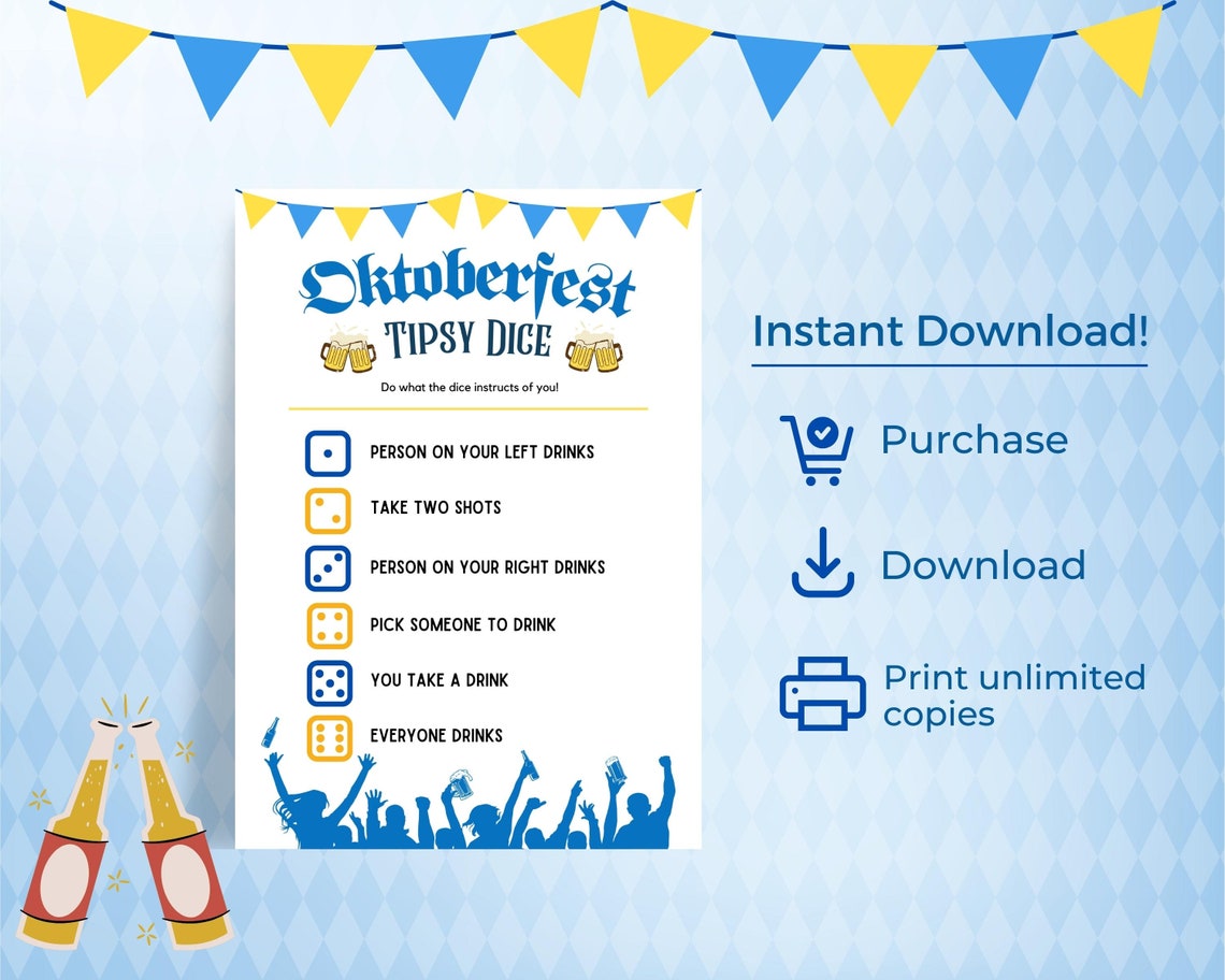 Oktoberfest Gametipsy Dice Oktoberfest Games German Games - Etsy