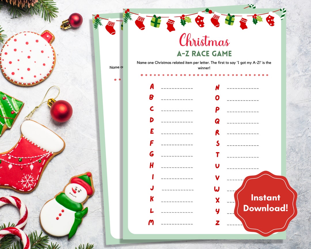 Christmas A to Z Game Christmas Activities, Christmas Party Game ...