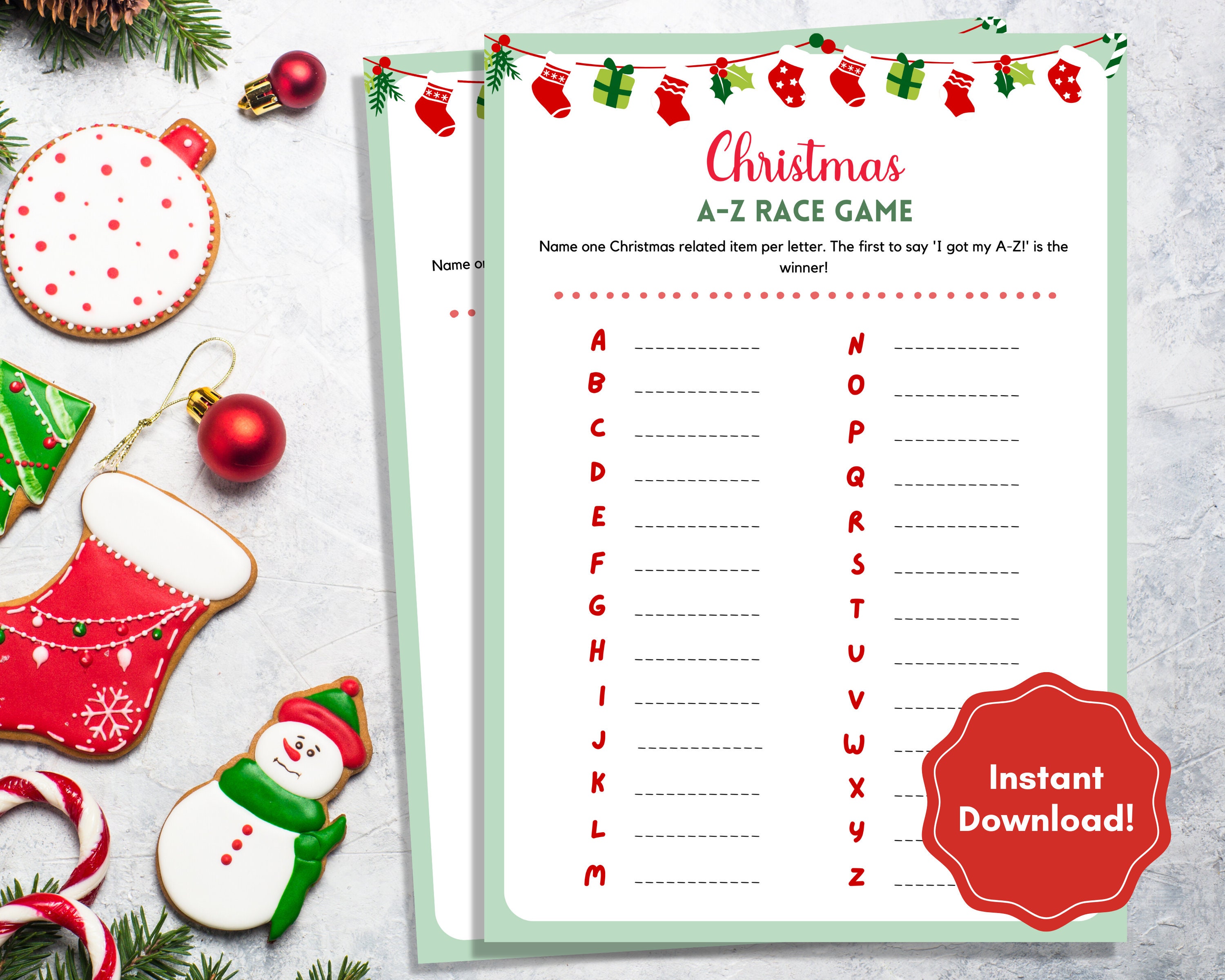 Christmas A to Z Game Christmas Activities, Christmas Party Game ...