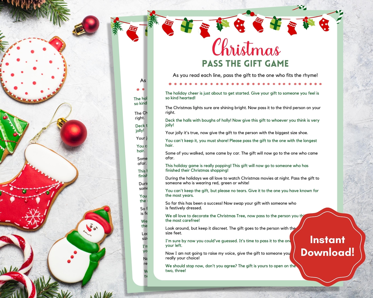 Pass the Gift Game for Christmas, Christmas Gift Exchange, Pass the ...