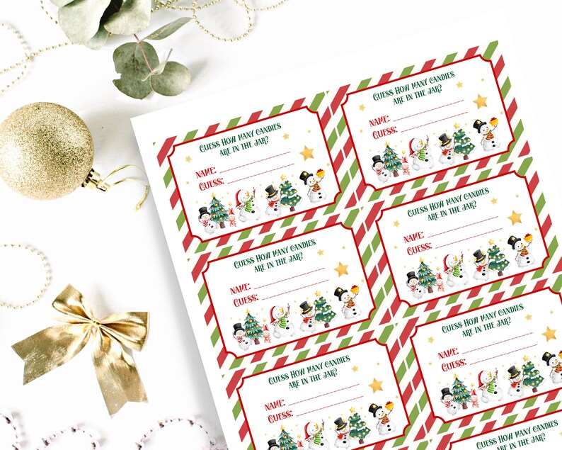 Christmas Candy Guessing Game, Guess How Many Candies in Jar, How Many ...