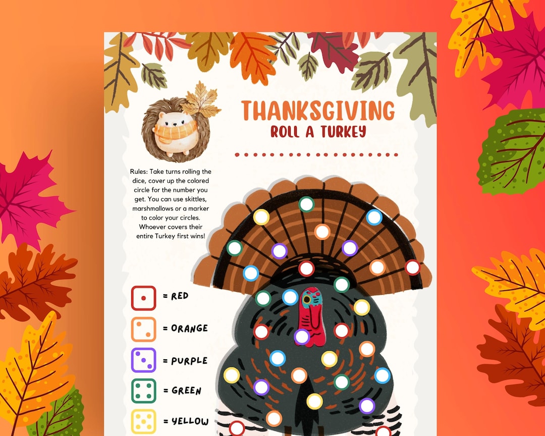 Thanksgiving Game Thanksgiving Family Game Roll a Dice - Etsy
