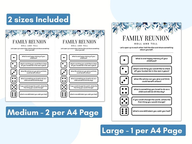 Roll and Tell, Dicebreaker, Dice Game, Family Reunion Game, Dinner ...