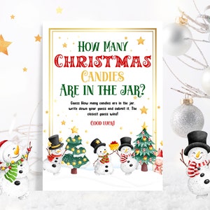 Christmas Candy Guessing Game, Guess How Many Candies in Jar, How Many ...