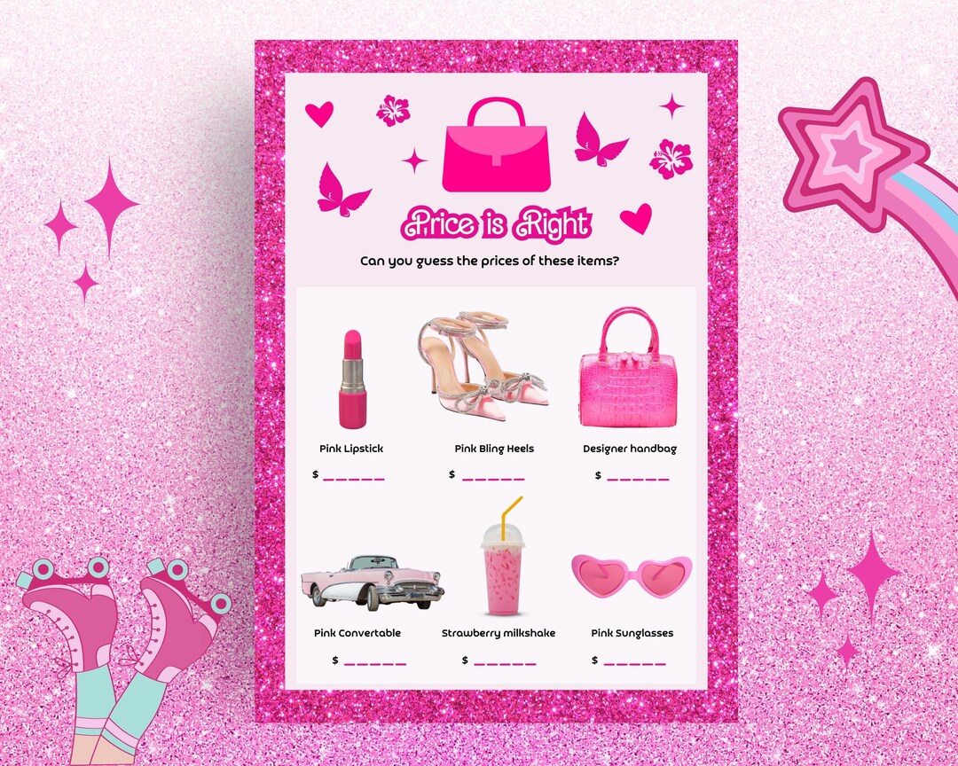 Pink Party, Price is Right, Doll Party, Pink Birthday Games, Girly ...