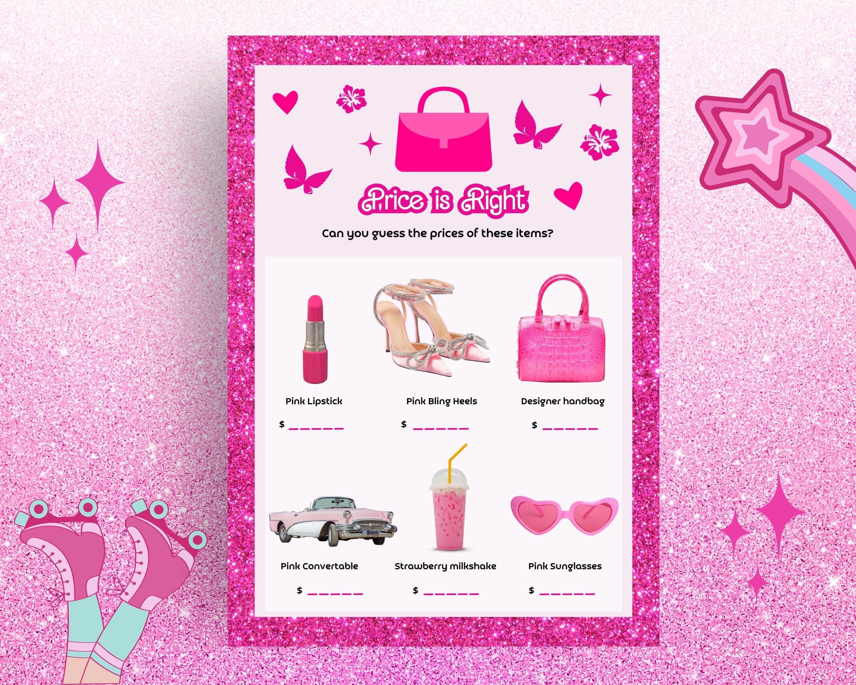 Pink Party, Price is Right, Doll Party, Pink Birthday Games, Girly ...