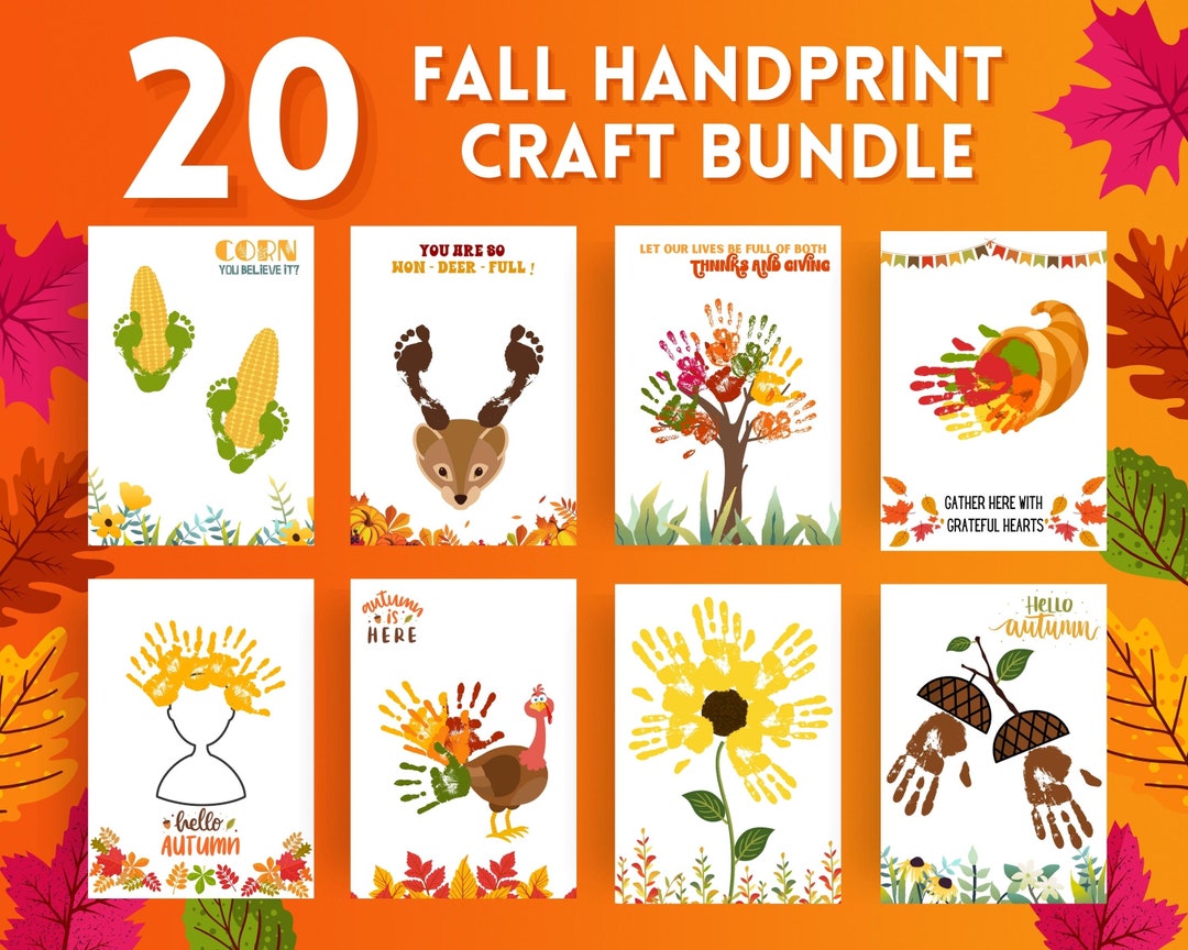 Thanksgiving Handprint Footprint Craft Bundle, Fall Footprint ...