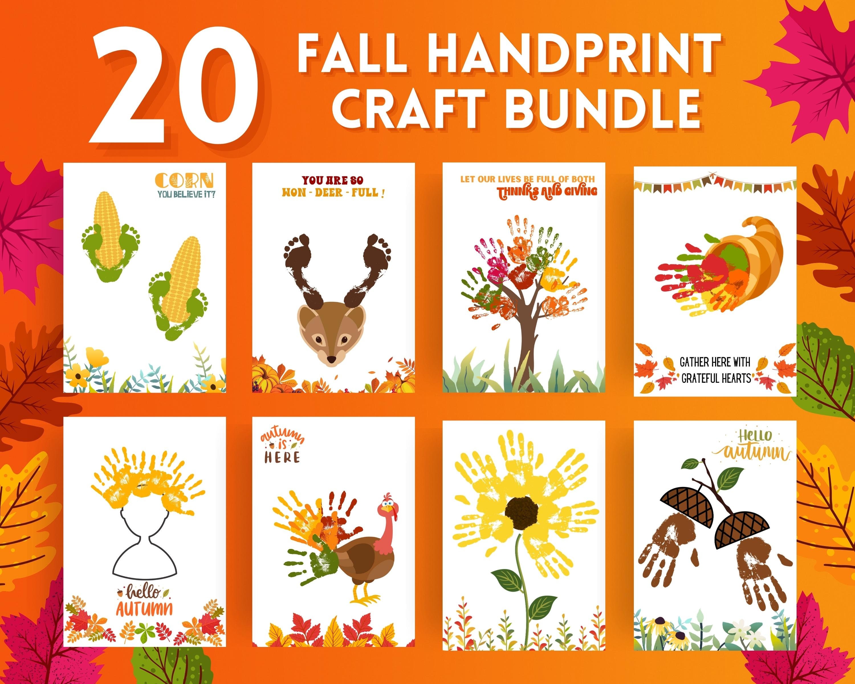 Thanksgiving Handprint Footprint Craft Bundle, Fall Footprint ...