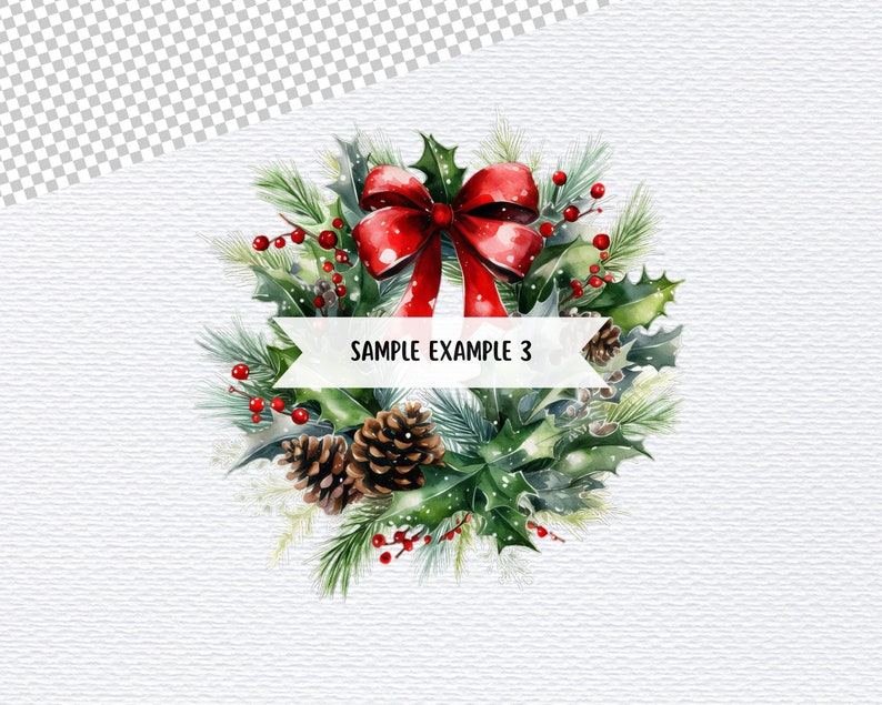 20 Watercolor Winter Clipart PNG Transparent Festive - Etsy