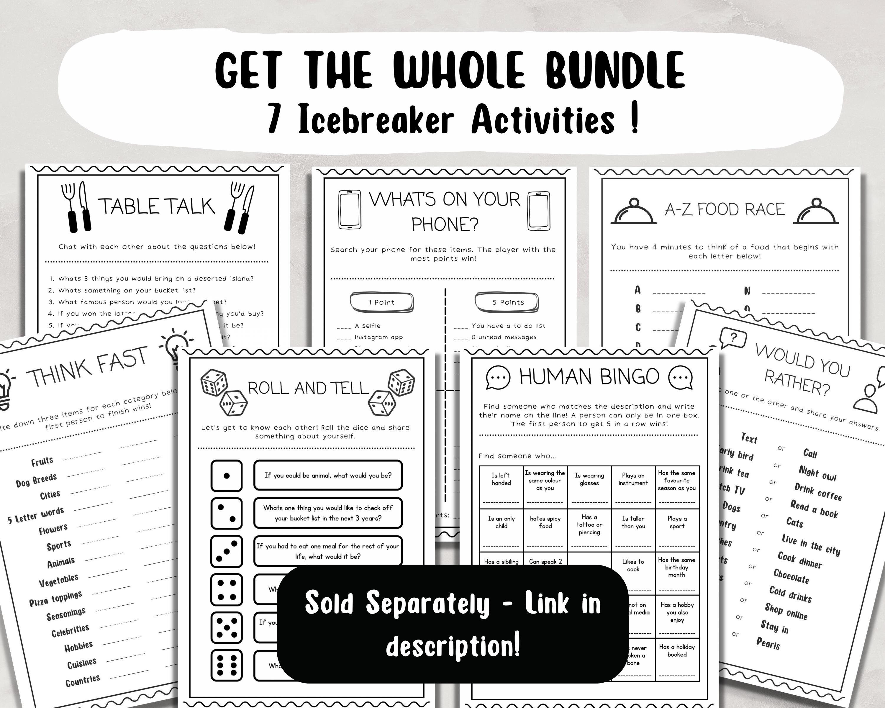 Think Fast Game, Family Party Games, Get to Know, Icebreaker, Meet and ...