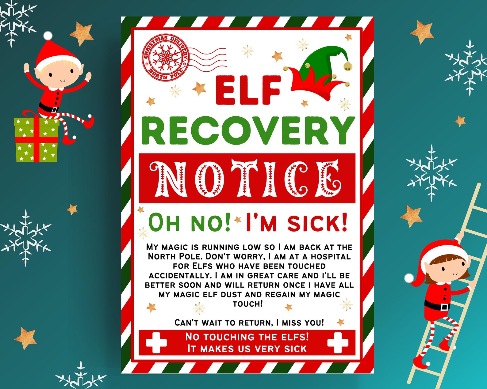 Elf Recovery Letter, Elf Notice Letter, Elf Activities, Elf Printable ...