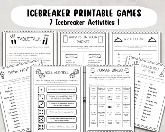 Icebreakers Games Bundle Team Building Games Human Bingo - Etsy