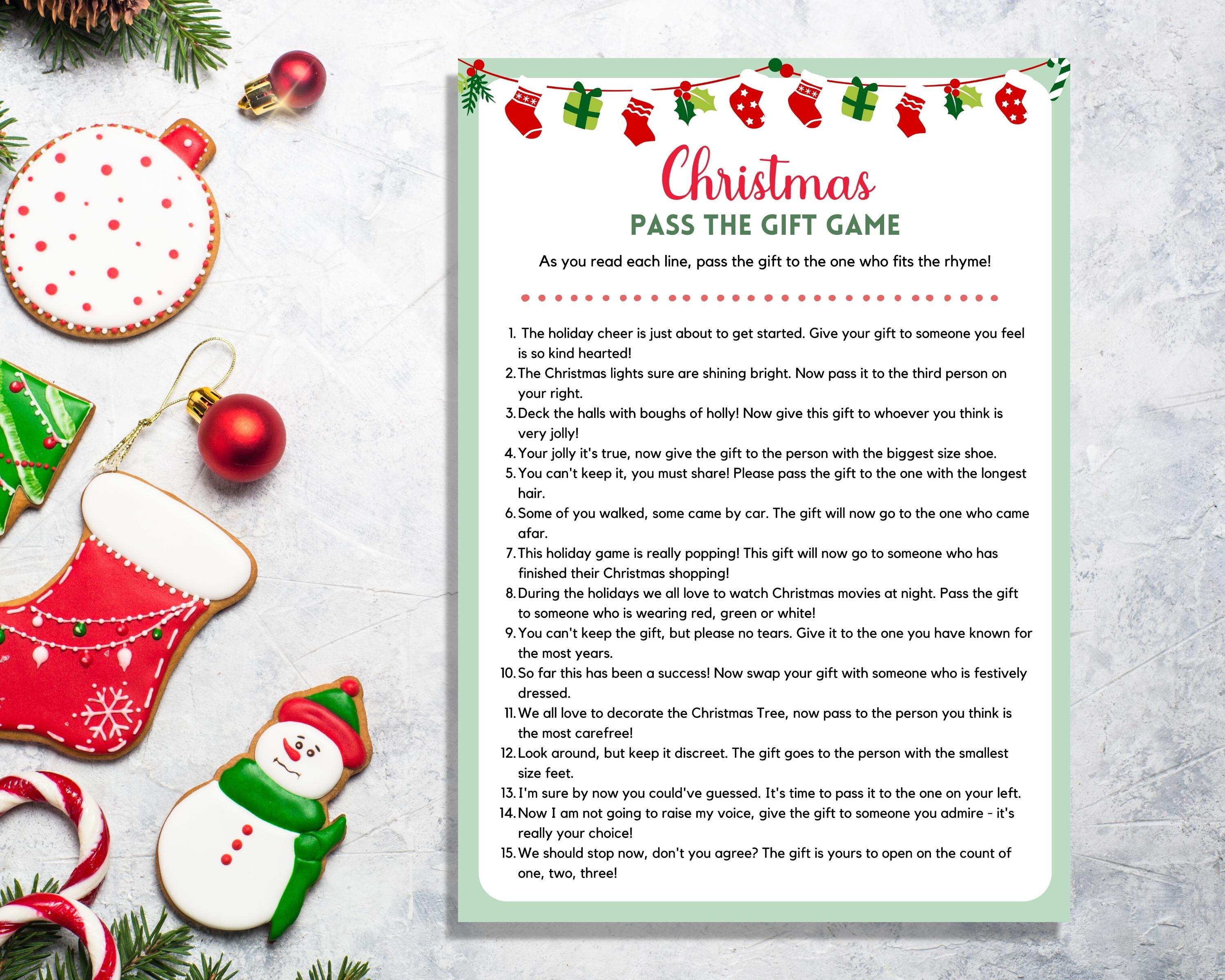Pass the Gift Game for Christmas Christmas Gift Exchange, Pass the ...