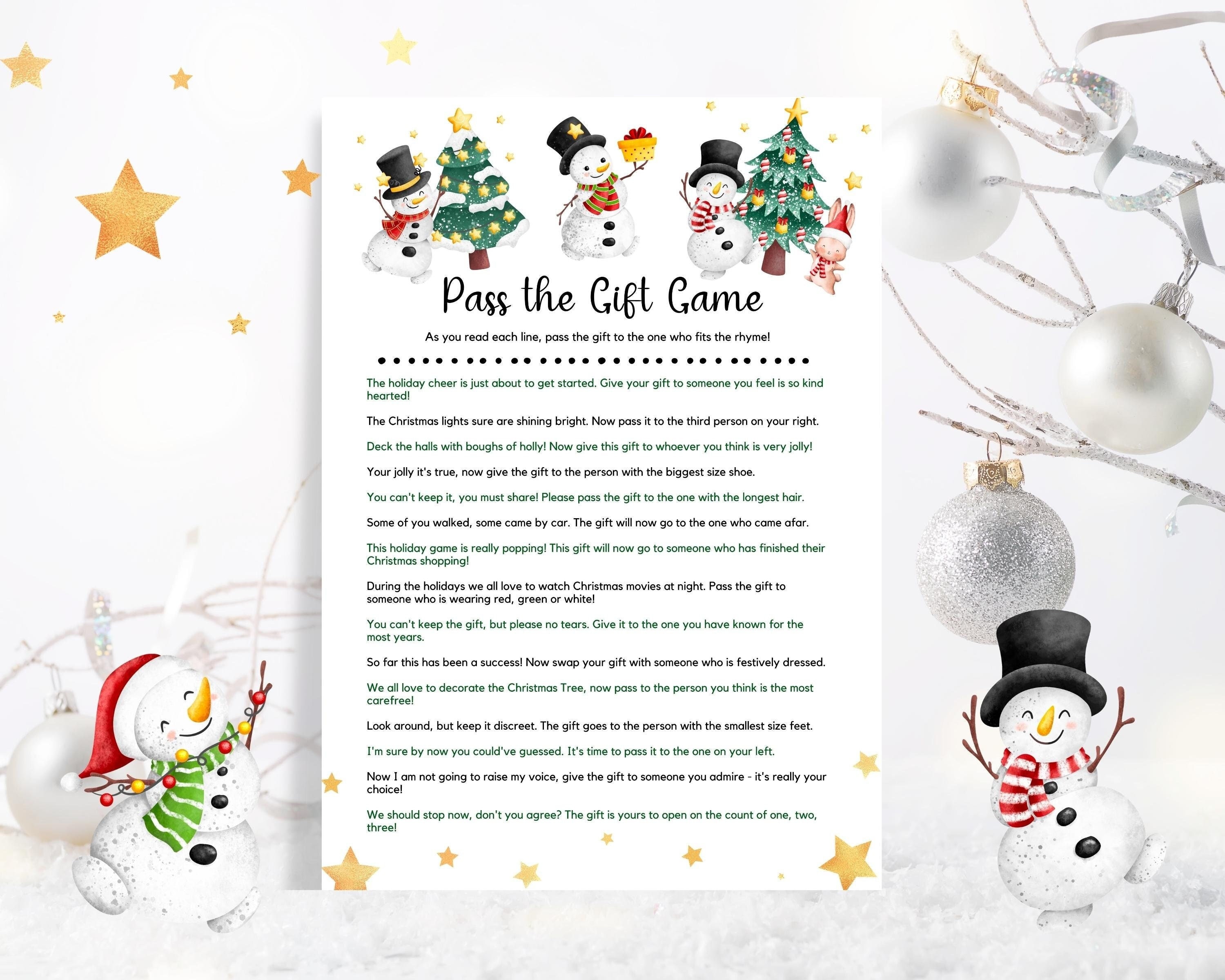 Pass the Gift Game for Christmas, Christmas Gift Exchange, Pass the ...