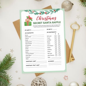 Secret Santa Form, Secret Santa, Letters to Santa, Christmas Activities ...
