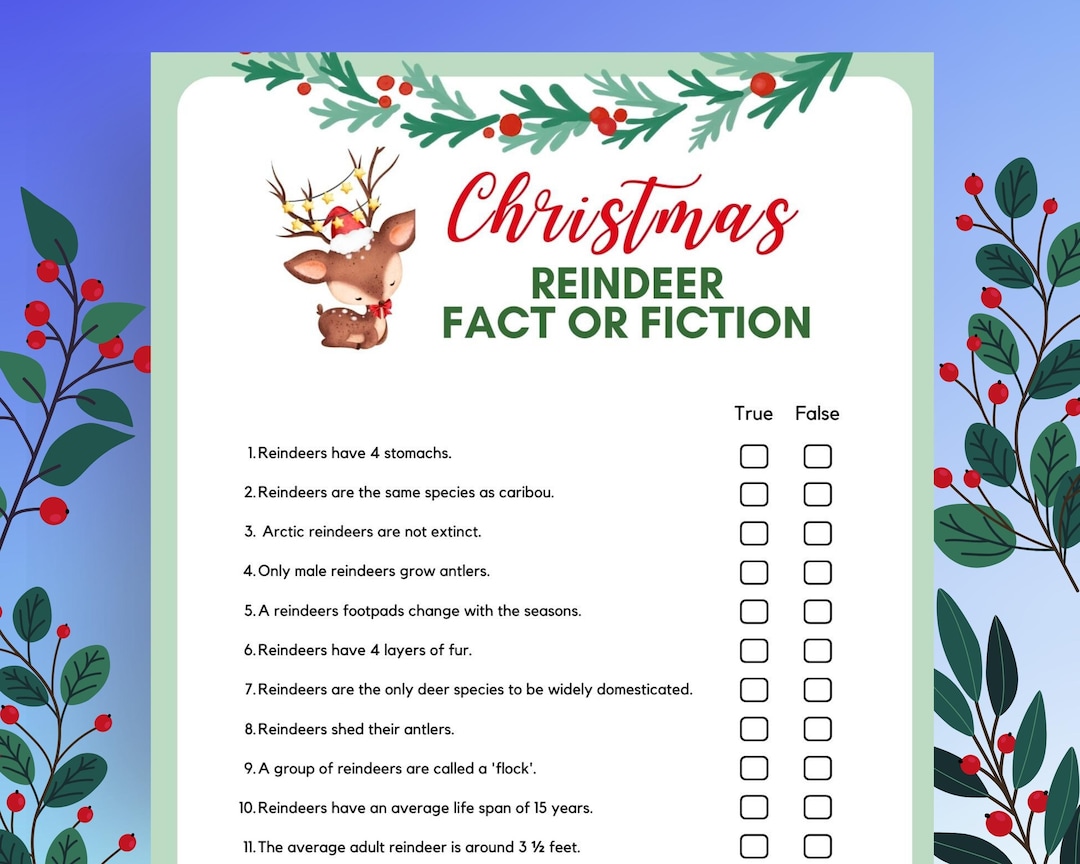 Christmas True or False Quiz, Fact or Fiction, Christmas Family Game ...