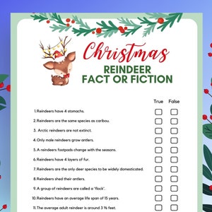 Christmas True or False Quiz, Fact or Fiction, Christmas Family Game ...