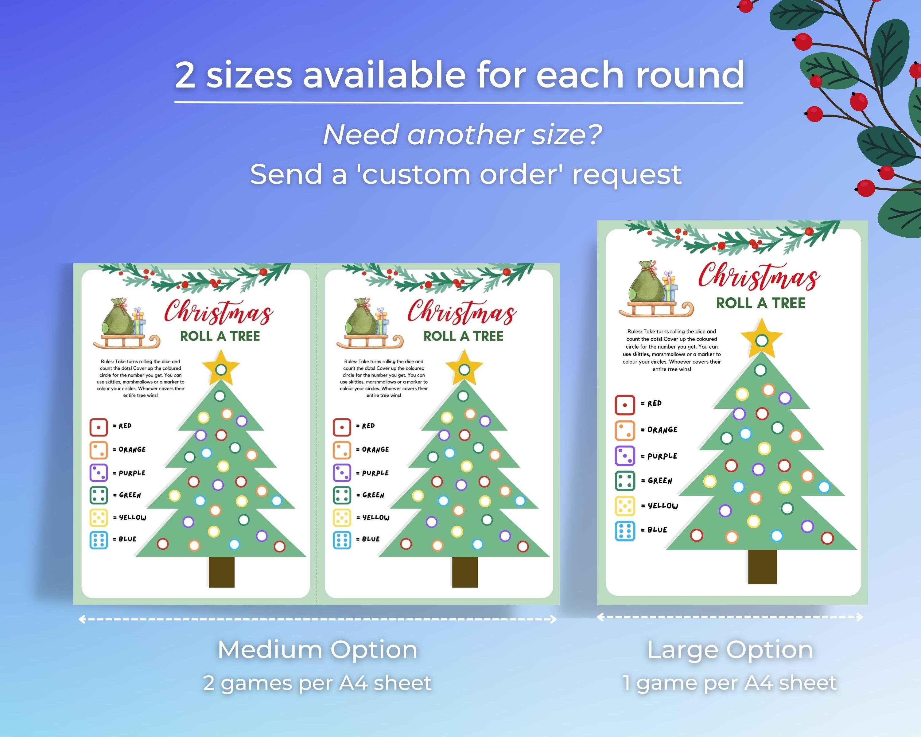 Christmas Roll a Tree Dice Game Christmas Family Game Holiday Party ...