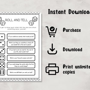 Roll and Tell Game Dicebreaker, Dice Game, Preschool Worksheets, Dinner ...