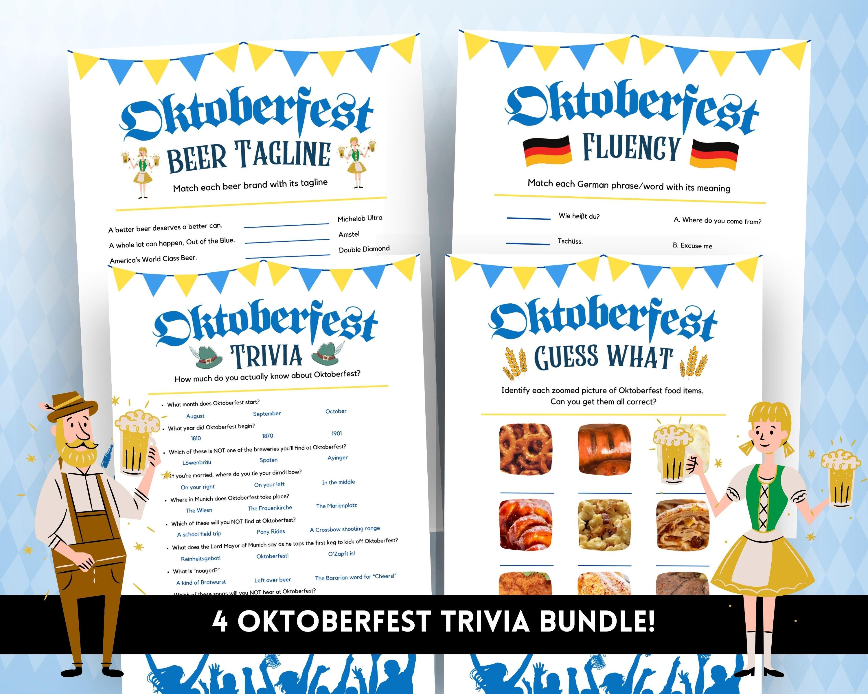 Oktoberfest Trivia Bundle, Oktoberfest Games, German Games, Oktoberfest ...