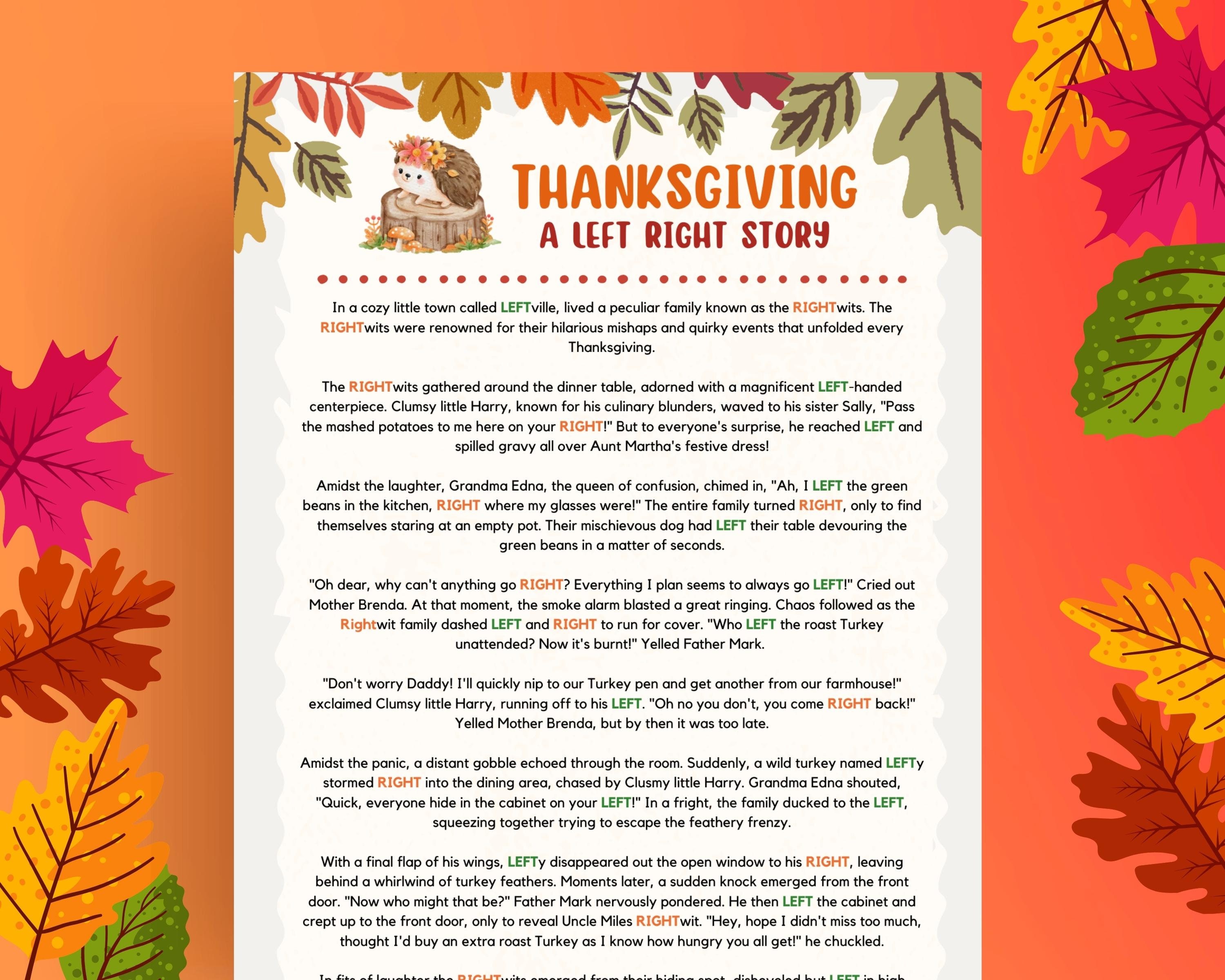 Left Right Thanksgiving Game, Friendsgiving Game, Pass the Parcel, Pass ...