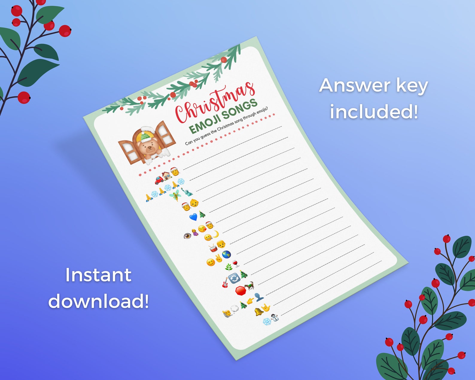 Christmas Song Emoji Quiz, Emoji Pictionary Game, Christmas Party Game ...