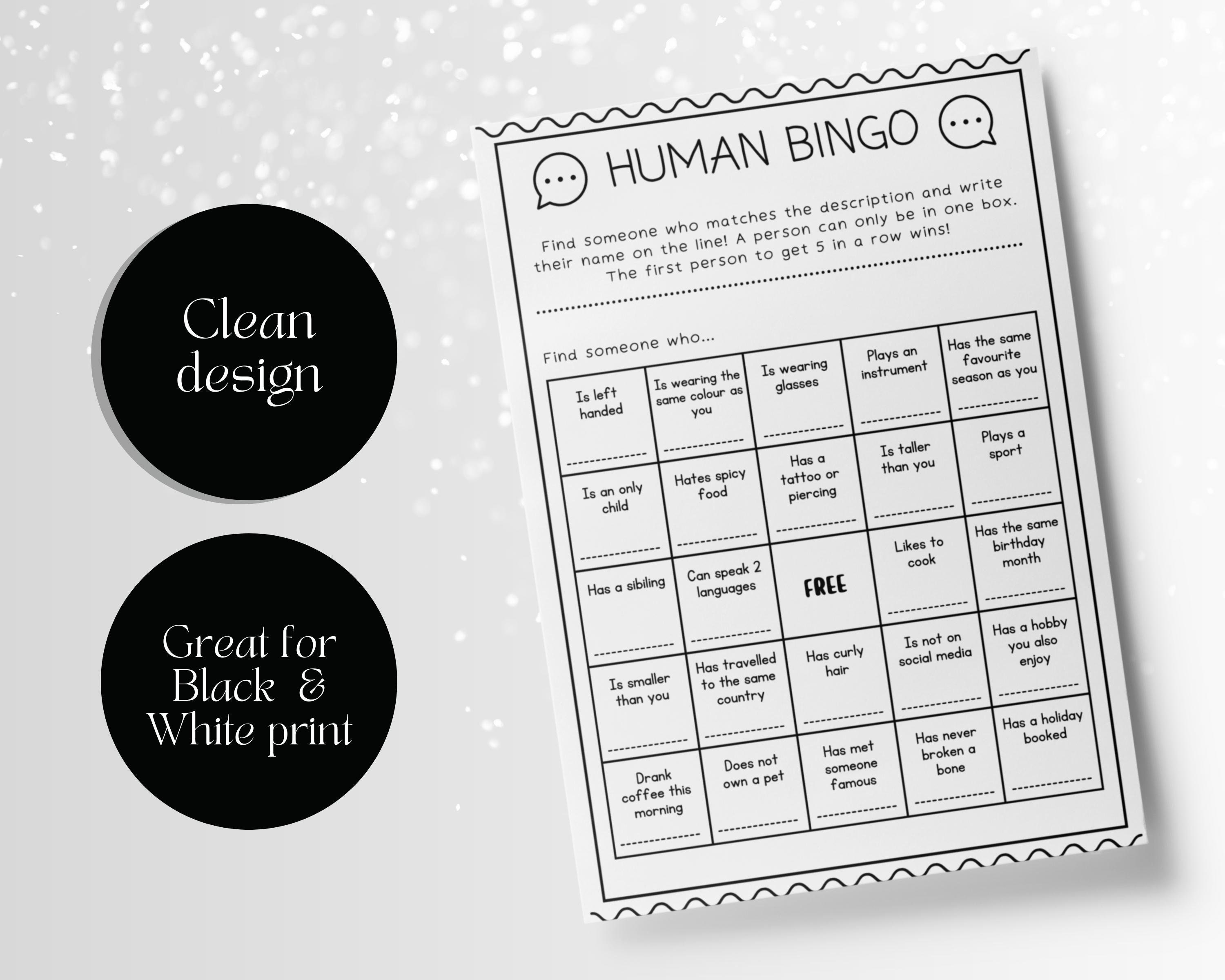 Icebreakers Games Bundle Team Building Games, Human Bingo, Adult Party ...