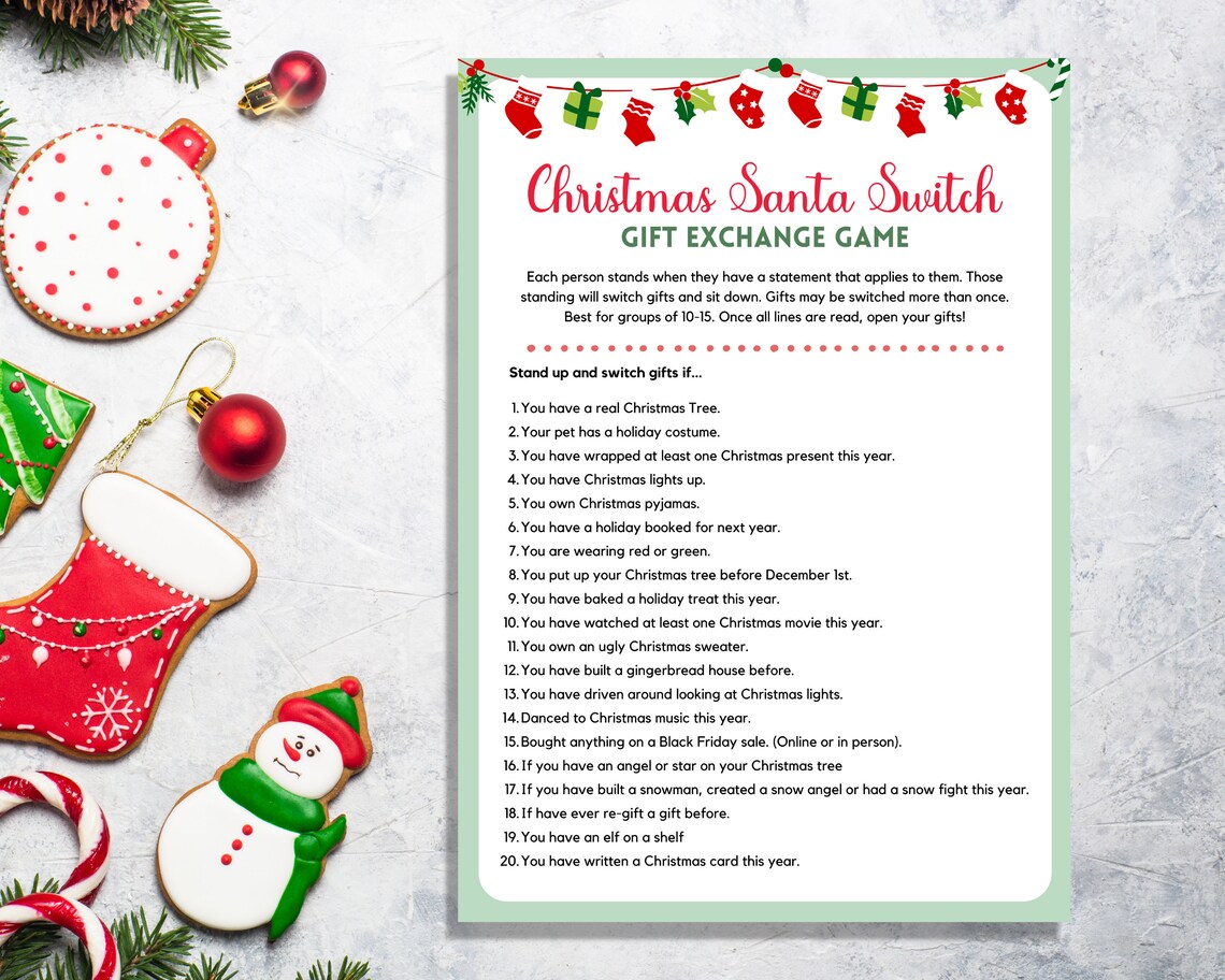 Santa Switch Game, Gift Exchange Game, Gift Swap Game, Pass the Parcel ...
