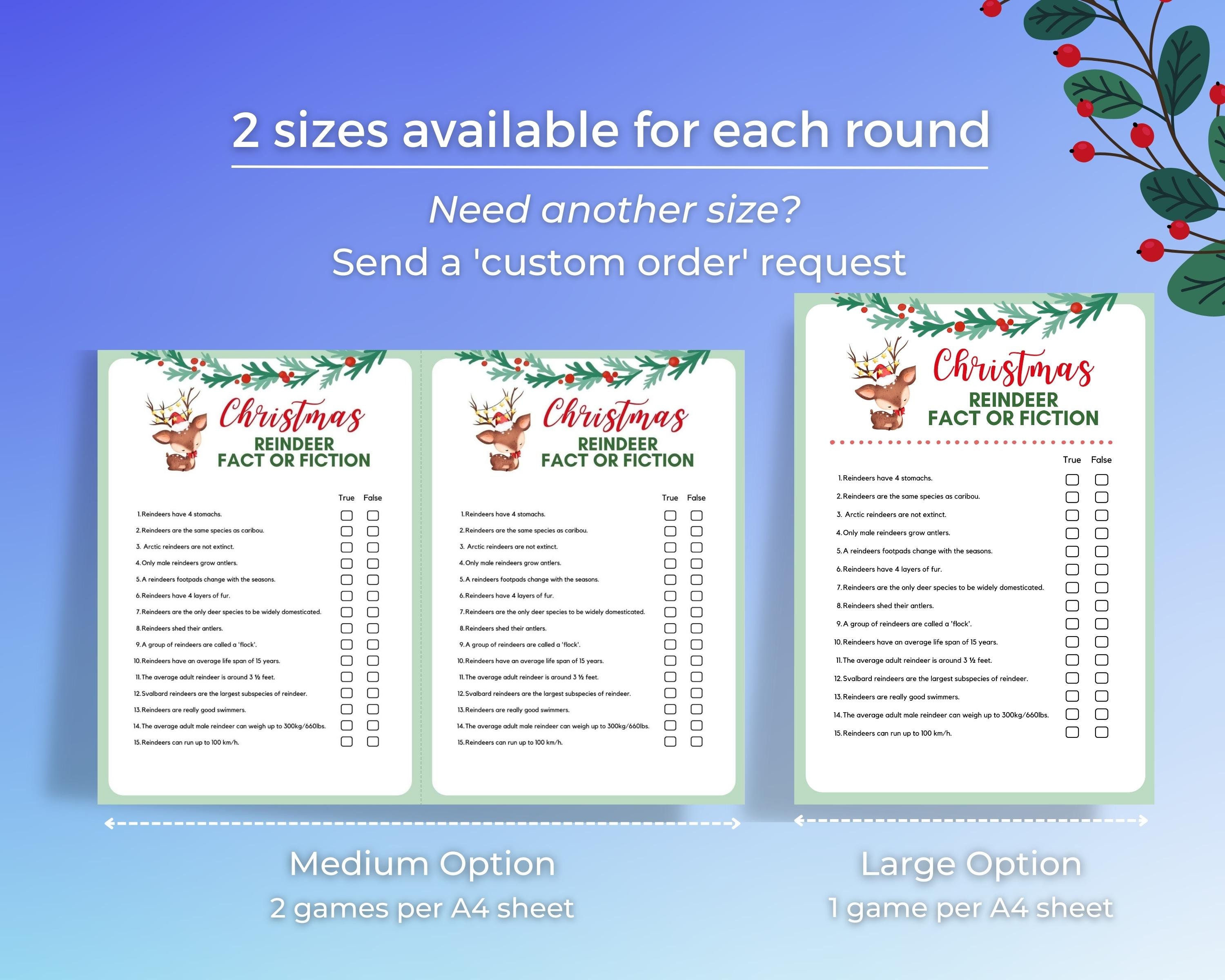 Christmas True or False Quiz, Fact or Fiction, Christmas Family Game ...