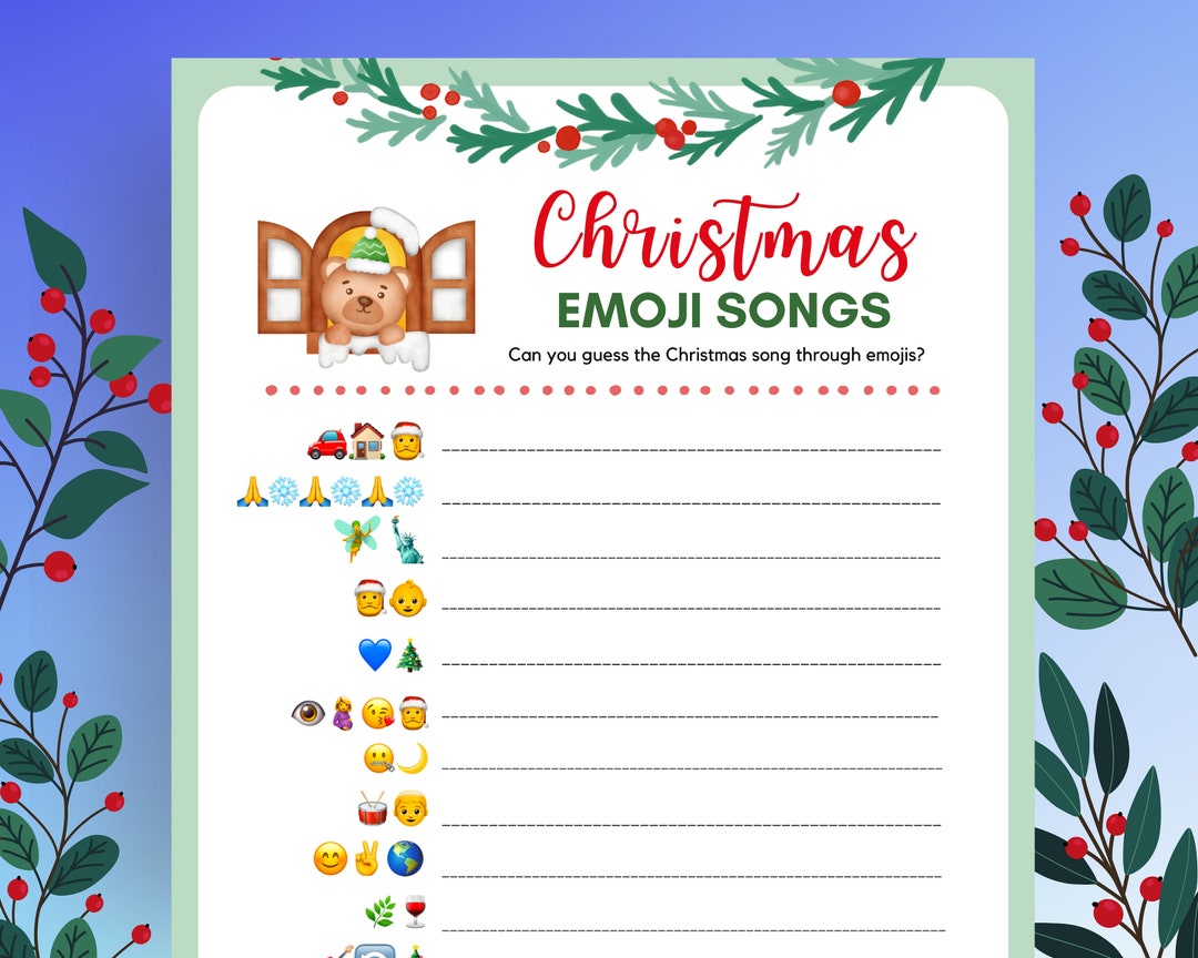 Christmas Song Emoji Quiz, Emoji Pictionary Game, Christmas Party Game ...