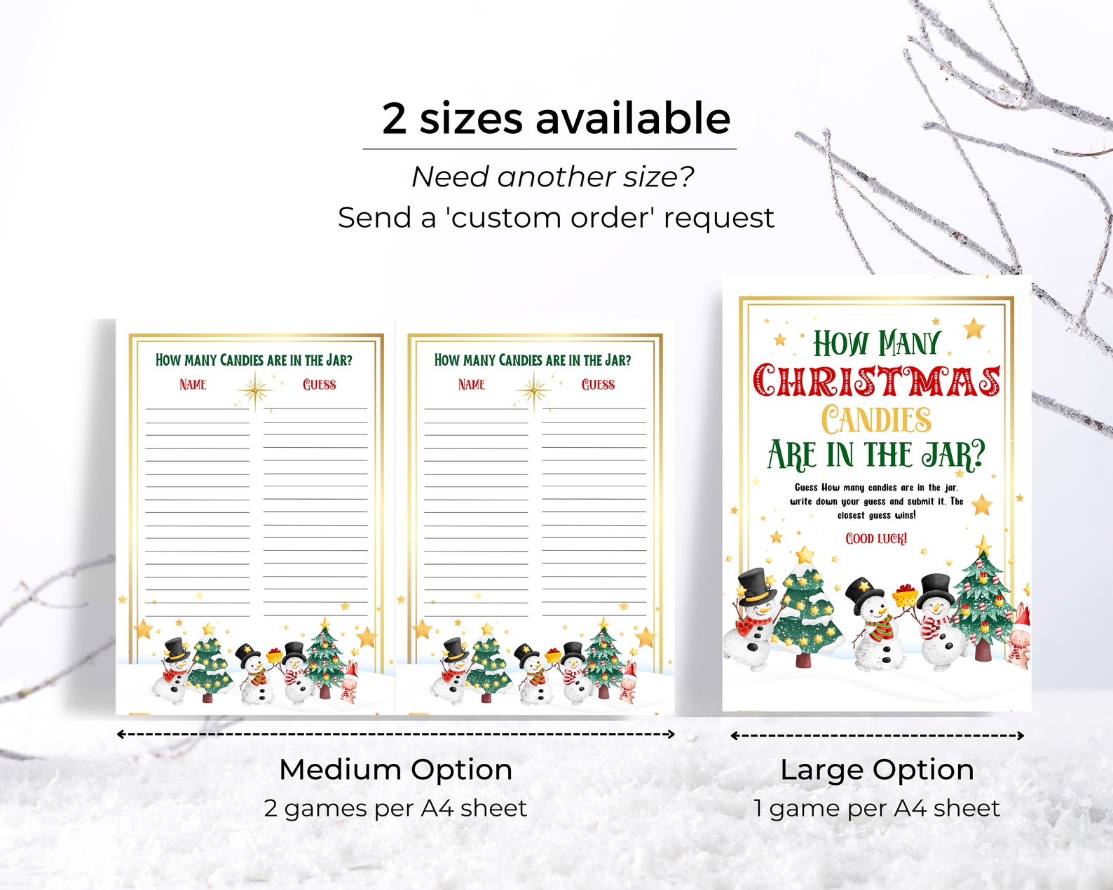 Christmas Candy Guessing Game, Guess How Many Candies in Jar, How Many ...